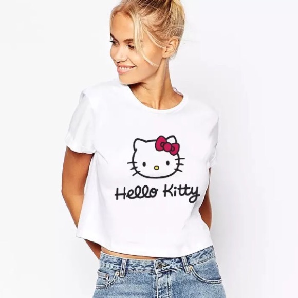 Boutique 9 | Tops | Preorder Adorable Classic Hello Kitty Ss Crop Top ...